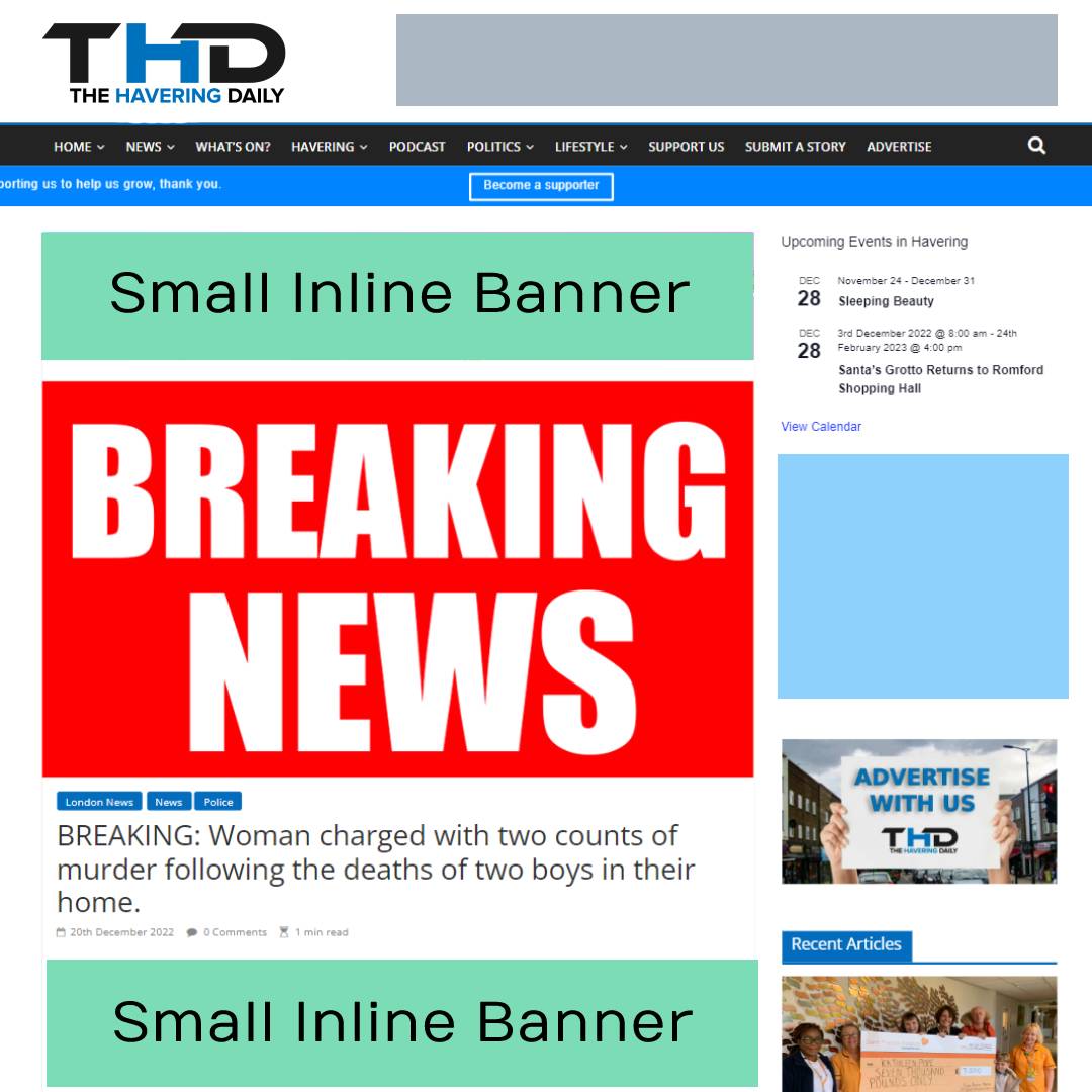 Small Inline Banner Ad – The Havering Daily